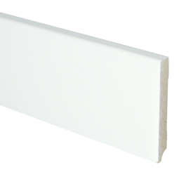 Vochtwerende MDF Plint modern Recht 12x90mm Wit gegrond - 16398