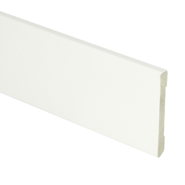 Vochtwerende MDF plint Modern 6x55mm Gelakt Verkeerswit RAL9016 - 16564